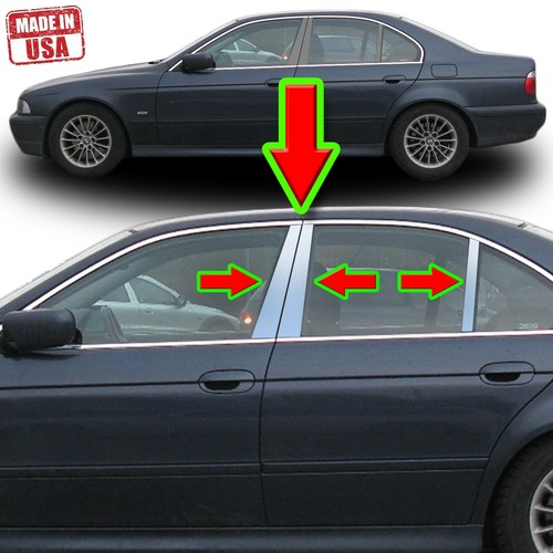 Chrome Pillar Trim for BMW 5-Series 97-03 (4dr/5dr) E39 M5 6pc Set Door ...