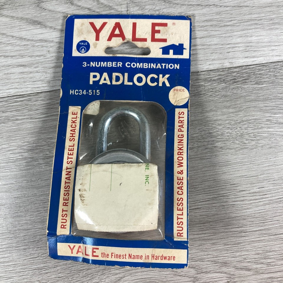 Vintage Yale Combination Padlock HC34-515 Lock 3 Number NIP New NOS | eBay