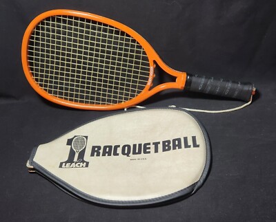Vintage 1980's Leach Marty Hogan Racquetball Racquet With Cover | eBay