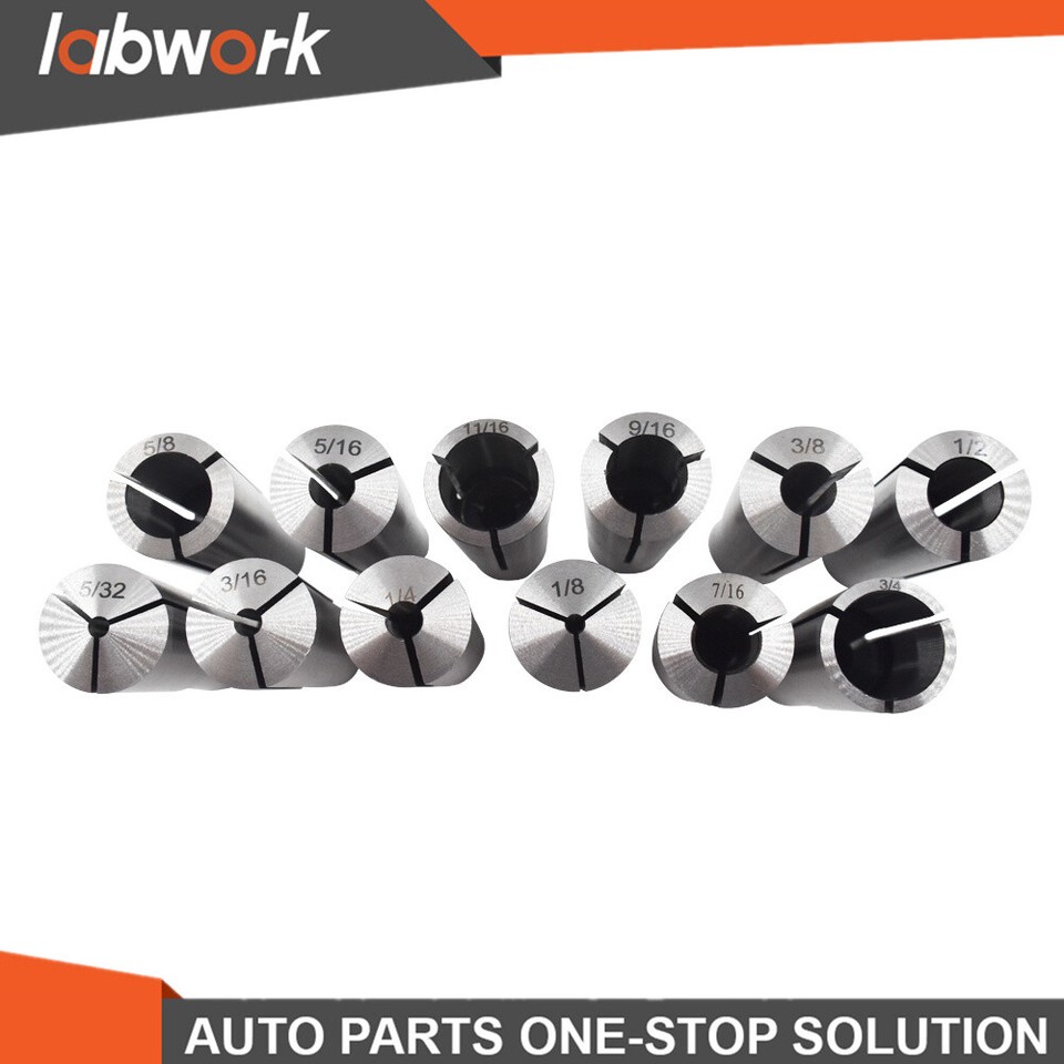 Labwork 12PC 3MT MT3 #3 Morse Taper Shank Collets Includes 1/8" - 3/4 ...