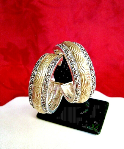 JUDITH JACK 925 STERLING SILVER GOLD RUSH TEXTURED VERMEIL MARCASITE ...