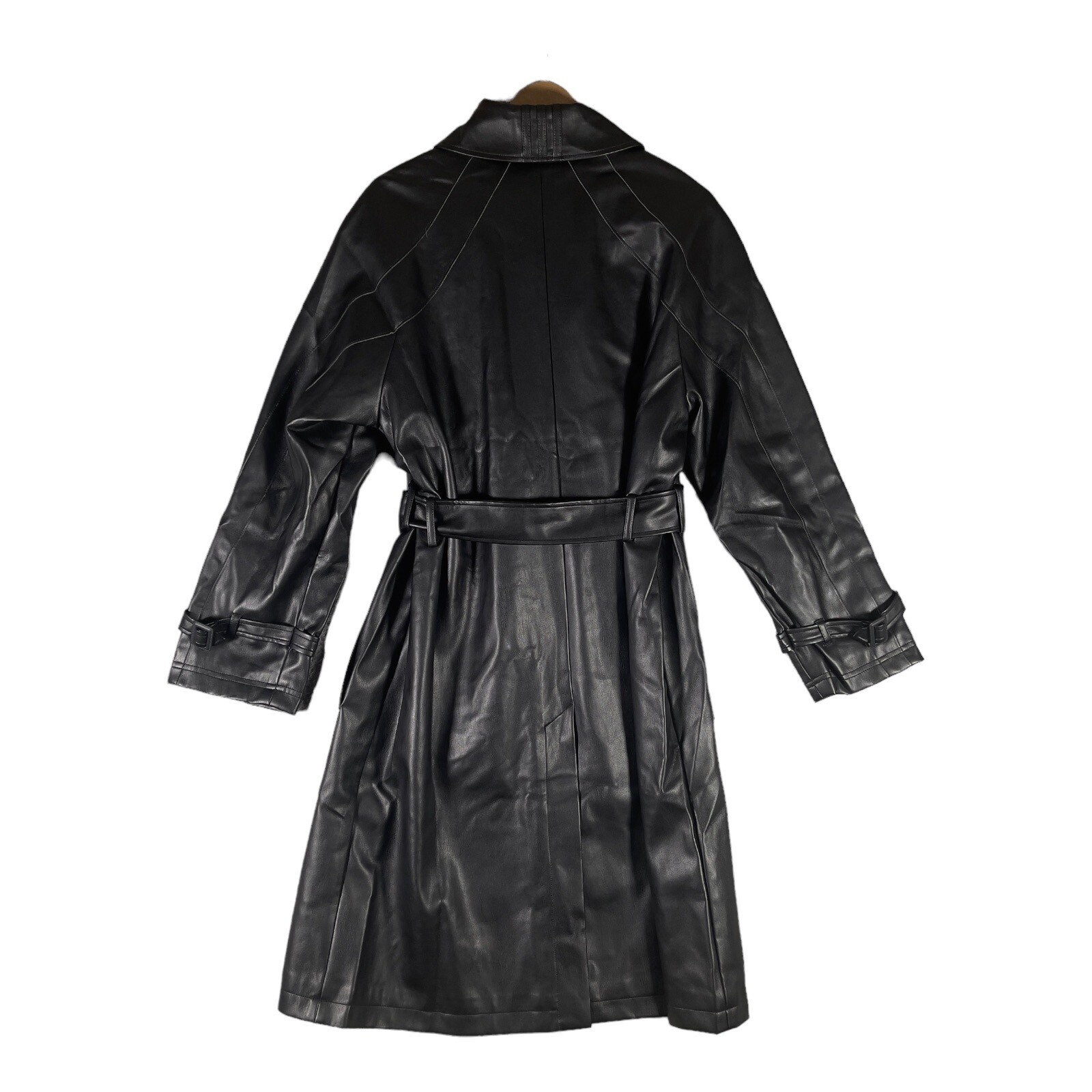 Adidas Originals faux leather belted trench coat black II6083 size S ...