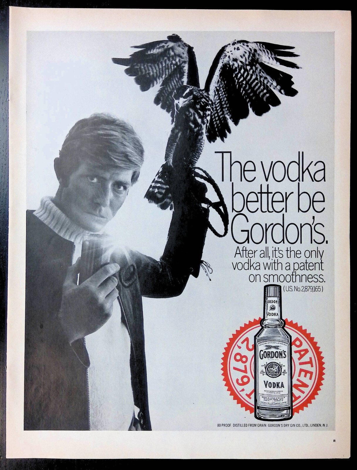 Print Ad 1960's Gordons Vodka Man Falcon Woman Leopard Cocktails | eBay