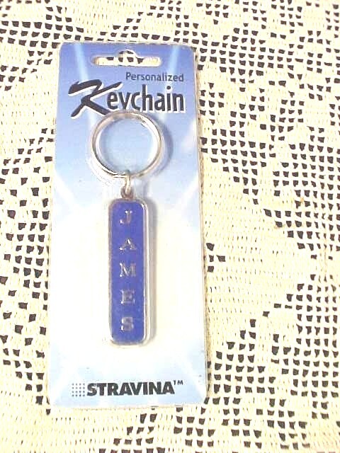 Personalized Keychain James by Stravina Blue With Silver Wording for ...