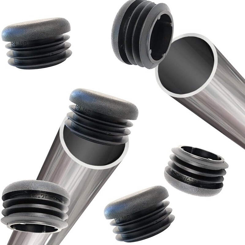 Round Plastic Tube End Caps Insert Bungs Blanking Plugs For Steel ...
