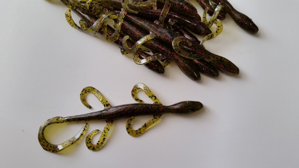 100 pk 6" Lizard - WATERMELON RED FLAKE - Soft Plastic Bass Fishing ...