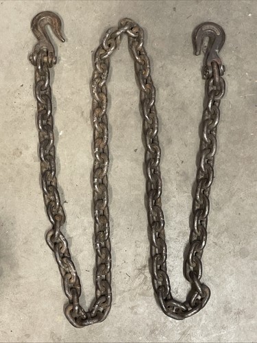 Vintage 3/8” Tow Chain w/ 2 Hooks Farm Logging | eBay