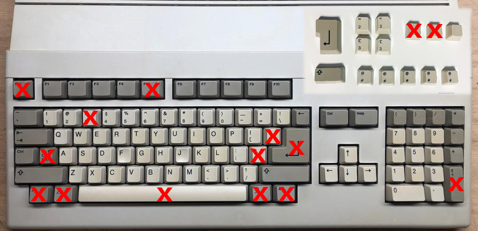 COMMODORE AMIGA 500 (Amiga 500 Plus) KEYBOARD REPLACEMENT KEY CAPS | eBay
