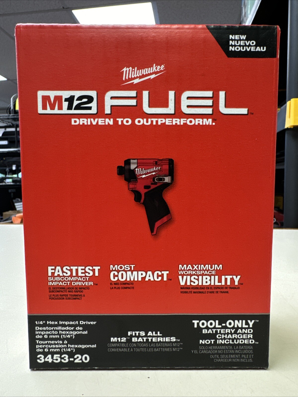Milwaukee M12 Fuel 1/4in Hex Impact Driver - Red (3453-20) NEW ...
