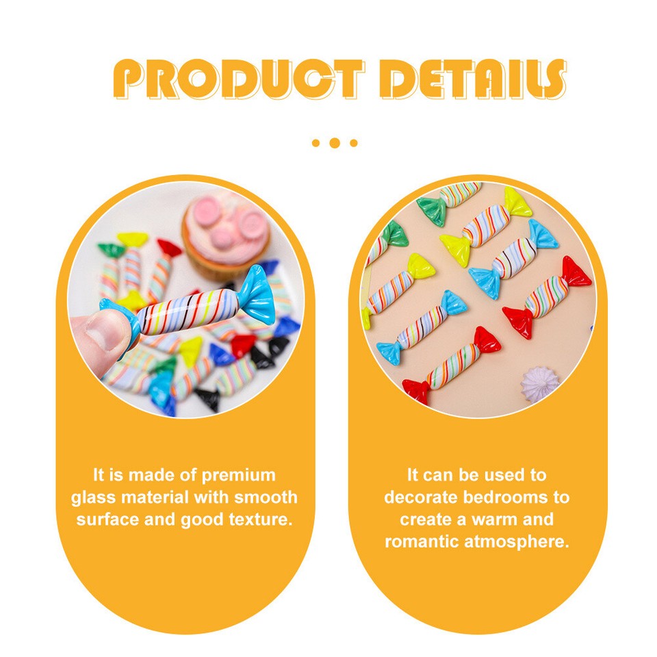 4PCS Candy Glass Faux Candy Wedding Candy Decoration Glass Sweets ...