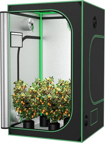 Hydroponic Grow Tent w/ Window & Floor Tray for Indoor 3x3 - Black | eBay