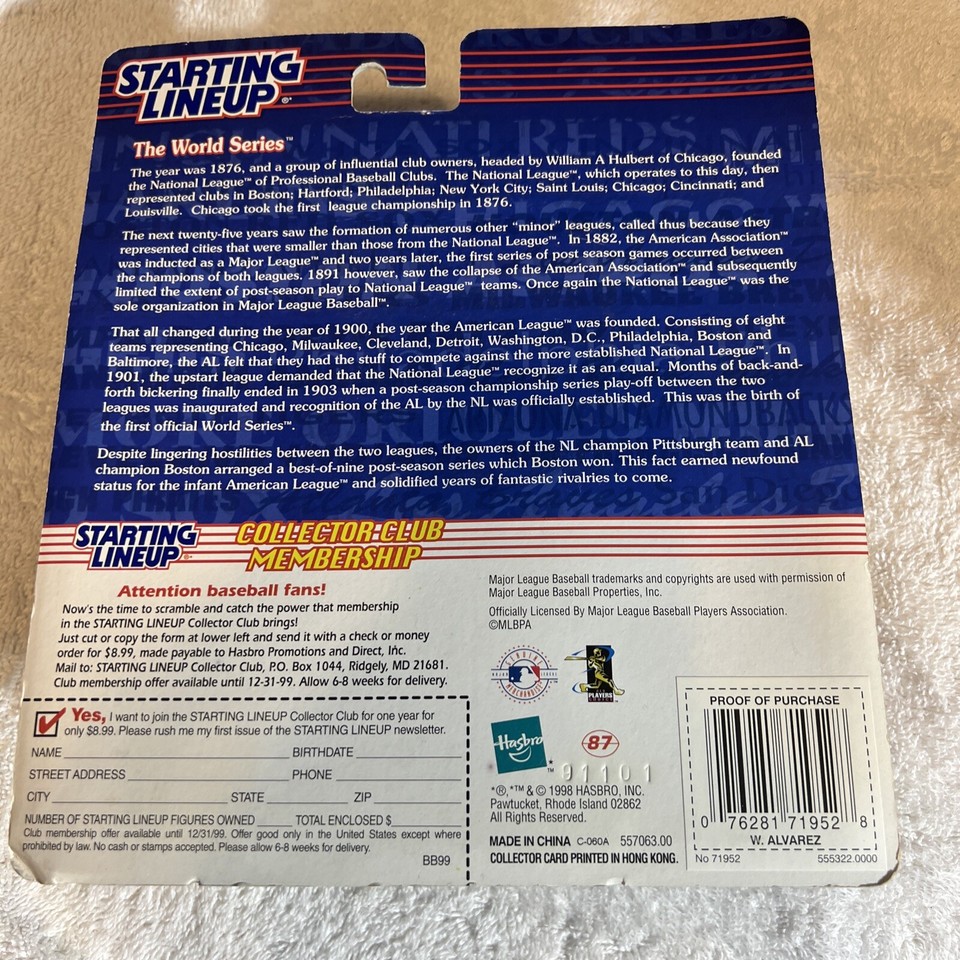 Rare Vintage 1999 Starting Lineup Wilson Alvarez Tampa Bay Devil Rays ...
