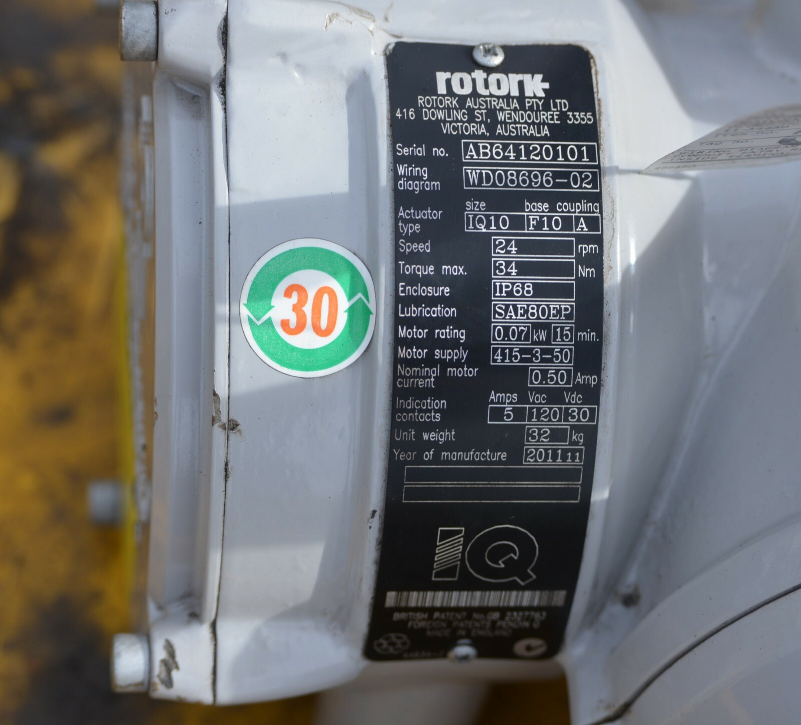 Rotork IQ10 F10 A ELECTRIC ACTUATOR | eBay