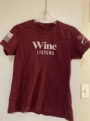 Wine Listens Women’s Grunt Style T-shirt Size XL Runs Small | eBay