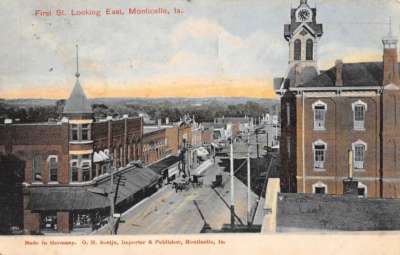 Monticello Iowa First Street Looking East Antique Postcard K94482 | eBay