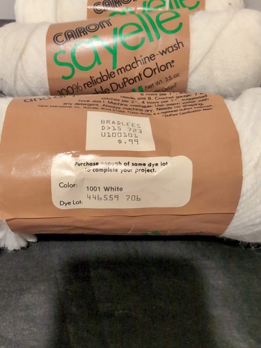 Caron SAYELLE Worsted weight Acrylic yarn color 1001 White Lot Of 4 | eBay