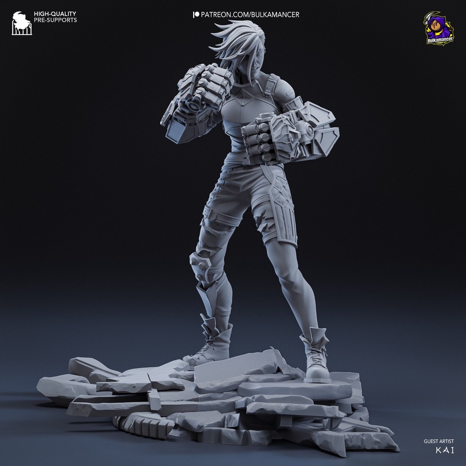 Jinx Vi - Arcane 1/8 DIORAMA Figure Statue Model Kit Unpainted Fan Art ...