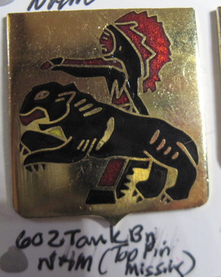 Army crest cb clutchback dui di 602nd TANK (DESTROYER) BATTALION TD bn ...