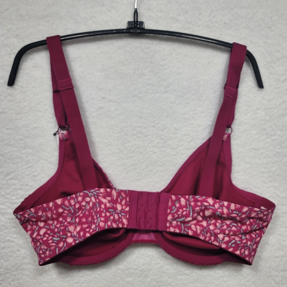 Olga by Warner’s Gentle Lift Underwire Bra 38DD Pink Floral Lace Style ...