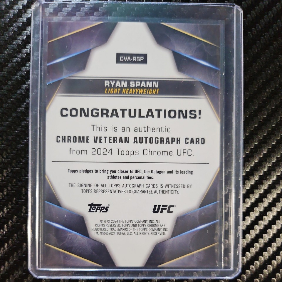 2024 Topps Chrome UFC Ryan Spann Chrome Veteran Autograph Card | eBay