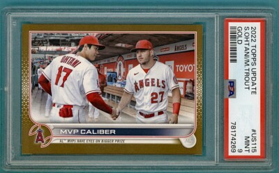 2022 Topps Update Shohei Ohtani/Mike Trout Gold /2022 #US115 PSA 9 ...