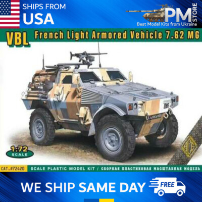 ACE 72420 VBL (Light Armored Car) short wheelbase. 7.62 MG model scale ...
