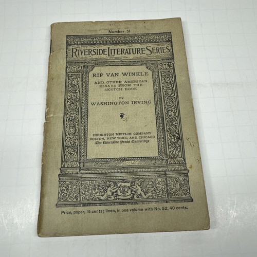 Riverside Literature Series No. 51 Rip Van Winkle by Washington Irving ...