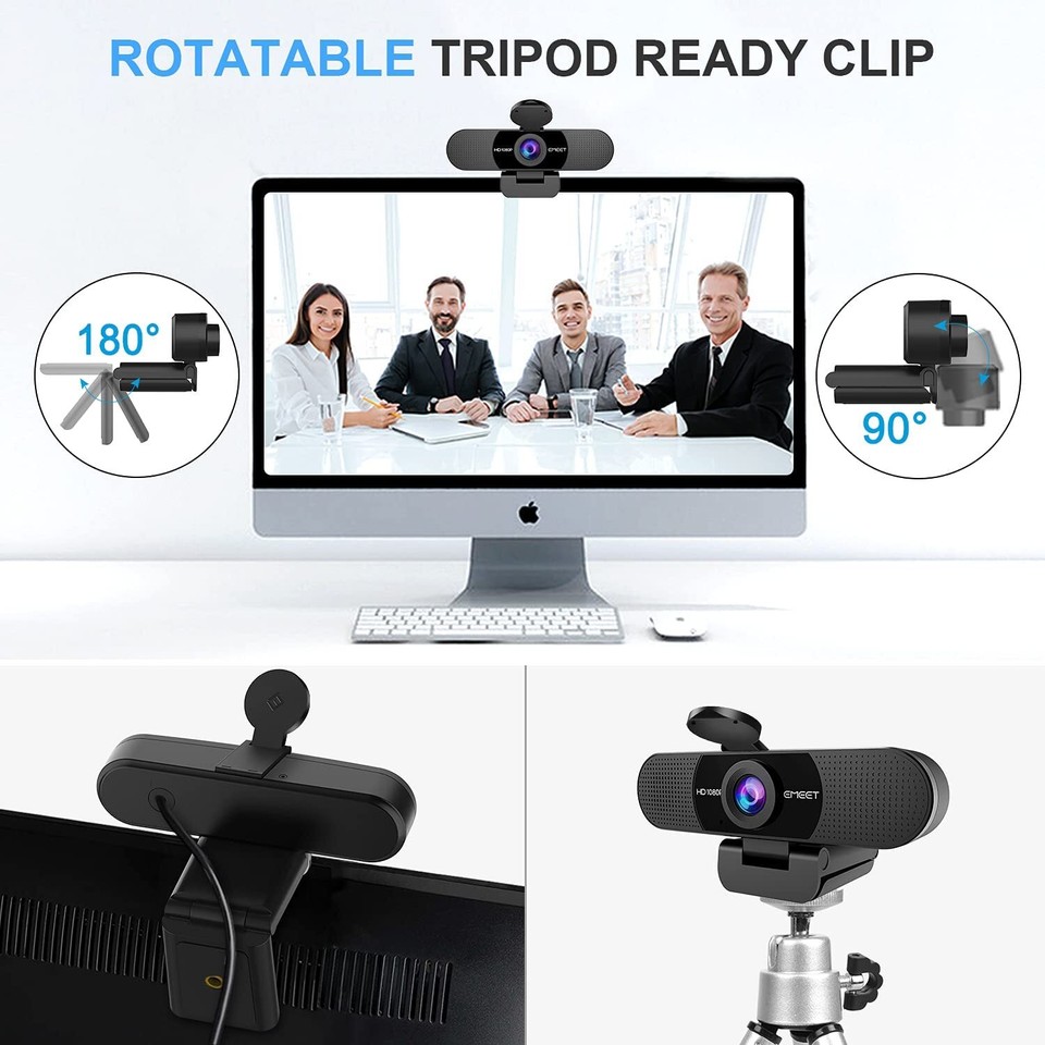 EMEET C960 1080P HD Webcam with Microphone for Online Classes/Zoom ...