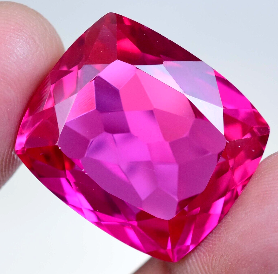 Flawless 56 Ct+ Natural Mogok Rose Pink Ruby Cushion Certified Loose ...