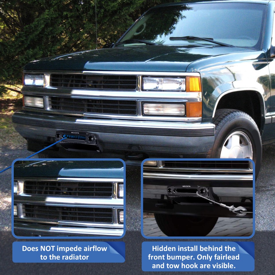 Hidden Bumper Winch Mount Plate For Chevy K1500/GMC K1500 1988-93 94 95 ...