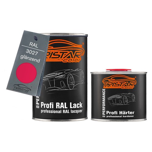 RAL 3027 Himbeerrot glänzend 2K Autolack 1,5 Liter 1500 ml Dose inkl ...