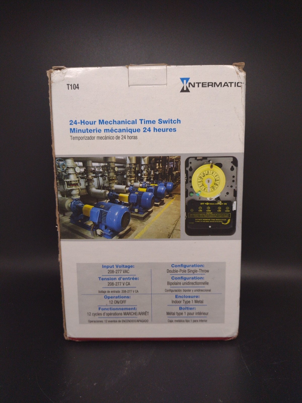 Intermatic T104R 208-277V 24 Hour Mechanical Time Switch - Gray for ...