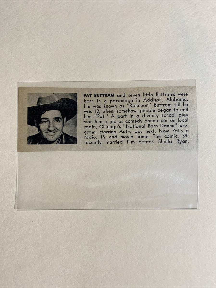 Johnny Buttram Pat Buttram, Actor Guide To Value, Marks, History