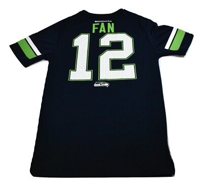 NFL Team Apparel Mens Seattle Seahawks #12 Fan Football Jersey New S ...