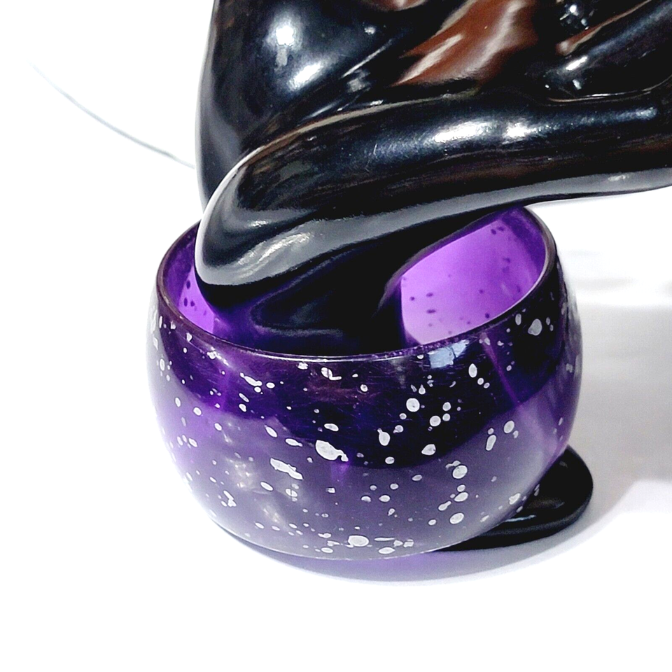 Vintage Purple Bangle Bracelet, Wide Lucite, White Specklace Retro ...