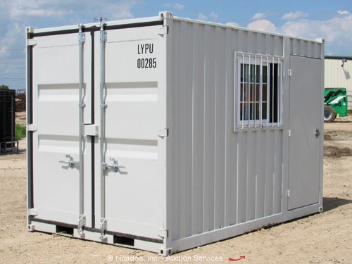 12' Shipping Storage Container Guard Yard Shack Booth Door Window ...