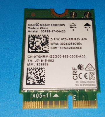 Intel Wireless-AC 9560, Dual-band 2x2 802.11ac Wi-Fi with MU-MIMO ...