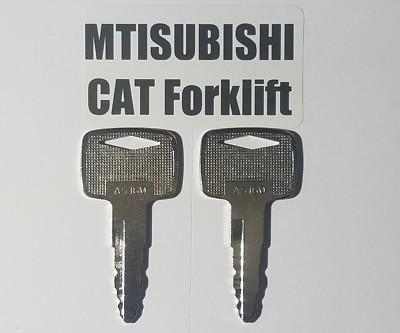 ( 2 ) Mitsubishi Keys also fits CAT Forklift Starter Ignition Key # ...
