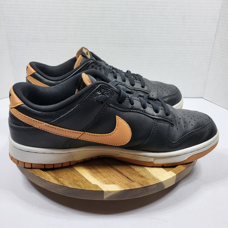 Nike Dunk Low Retro Black Amber Brown Men's Size 9 Leather Sneakers ...