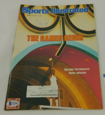 Rafer Johnson Signed Sports Illustrated Cover 8.6.84 Olympics BAS | eBay