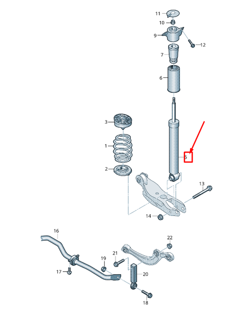 AUDI A4 Avant B9 Rear Gas Shock Absorber 8W6513035H GENUINE for sale ...