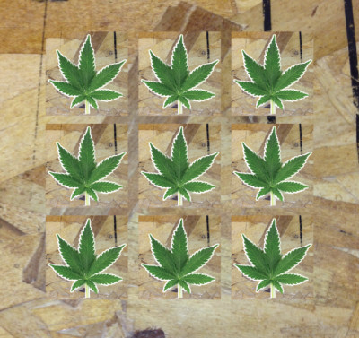 Realistic photo marijuana cannabis weed leaf sticker decals Pack of 9 ...
