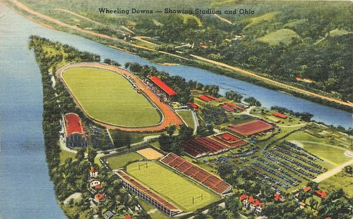 Postcard Wheeling Downs Showing Stadium and Ohio NH1 | eBay