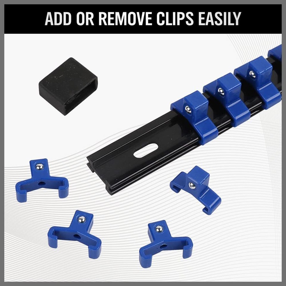 9PC ABS Socket Organizer 1/2 3/8 1/4 inch Drive Socket Rail Holders ...