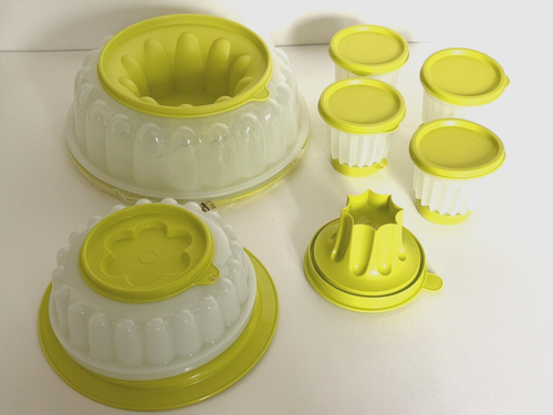 Set of Tupperware Jello Dessert Mold Lime Green 6 Cup, 2 Cup, 4 Jel ...