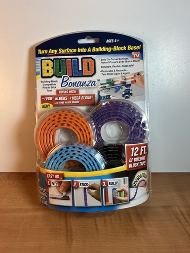 Build Bonanza 12 Feet Building Block Peel & Stick Tape Use Anywhere NEW ...