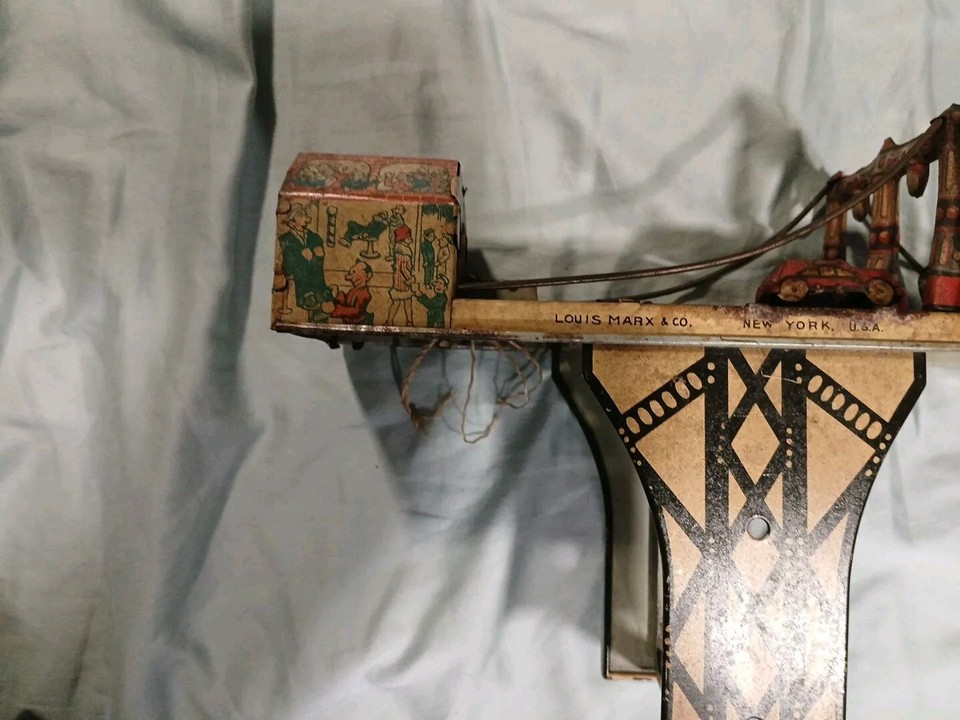 Antique Vintage 1930s Toy Tin Litho Wind Up Marx Busy Bridge | eBay
