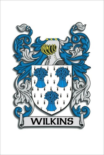 Wilkins Coat of Arms A4 Aged Retro 10x8 Metal Sign Aluminium Heraldry ...