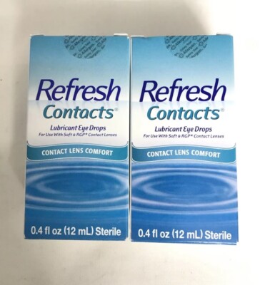 LOT OF 2 Refresh Contacts Lubricant Eye Drops (0.4oz - 12ml) EXP 2026+ | eBay