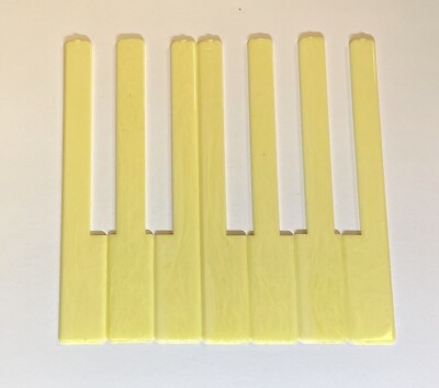 Piano Keytops 1 Octave Sim.Ivory Grained Gloss Yellow Key Tops, 2" Long ...